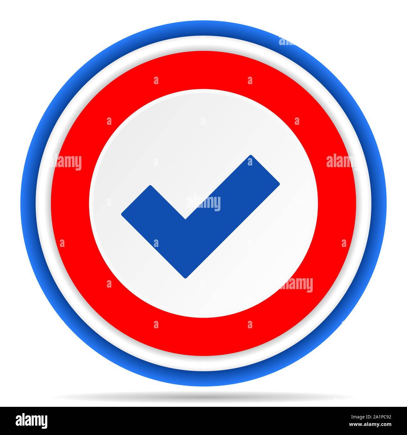 Accept round icon, red, blue and white french design illustration for ...