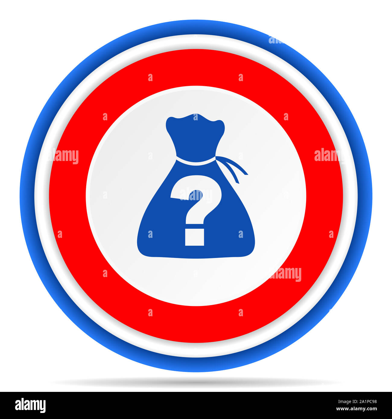 Riddle round icon, red, blue and white french design illustration for ...