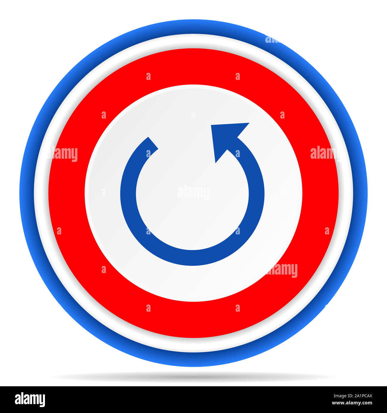 Rotate round icon, red, blue and white french design illustration for ...