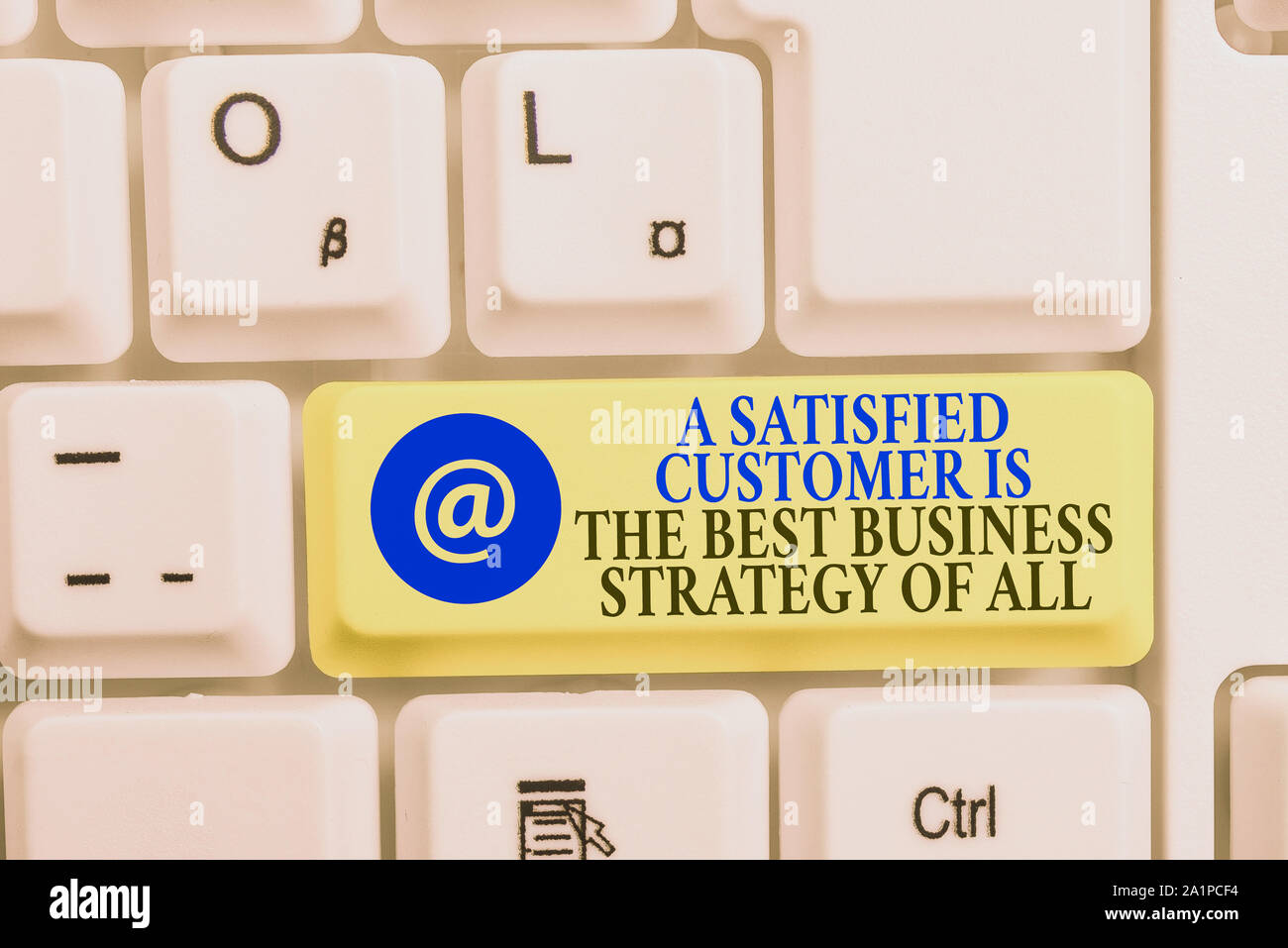 Writing note showing A Satisfied Customer is the be. Business concept ...