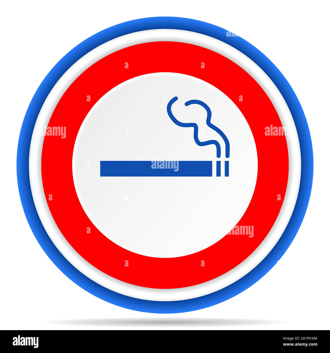 Cigarette round icon, red, blue and white french design illustration ...