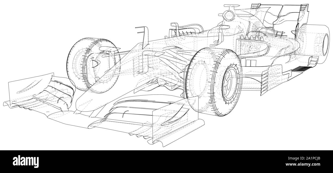 Race car. Wire-frame. EPS10 format. Vector created of 3d Stock Vector ...