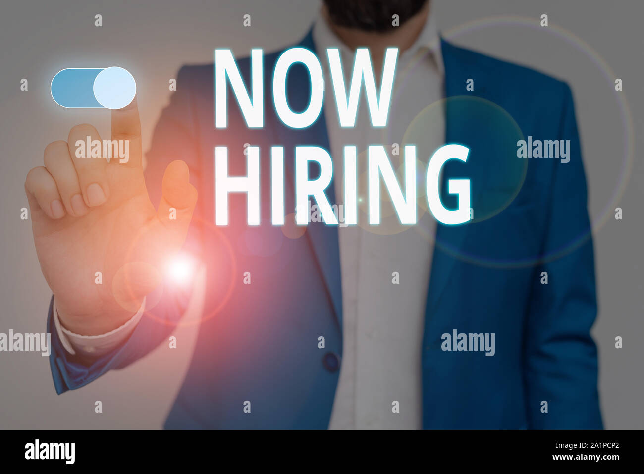 Conceptual hand writing showing Now Hiring. Concept meaning announcing ...