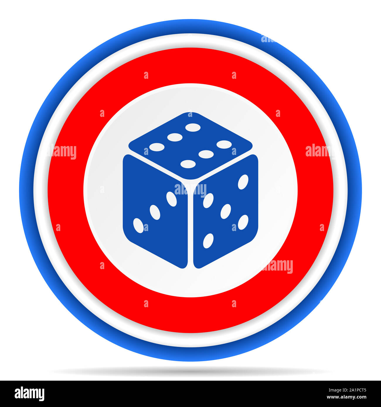 Game round icon, red, blue and white french design illustration for web ...