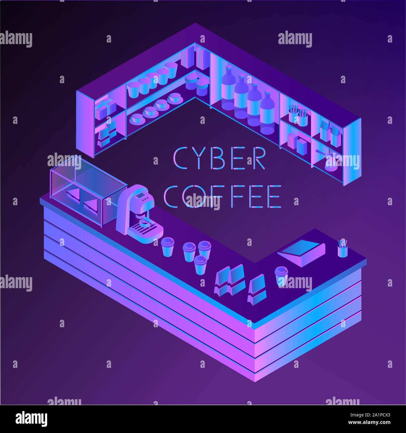 Technology service counter Stock Vector Images - Alamy