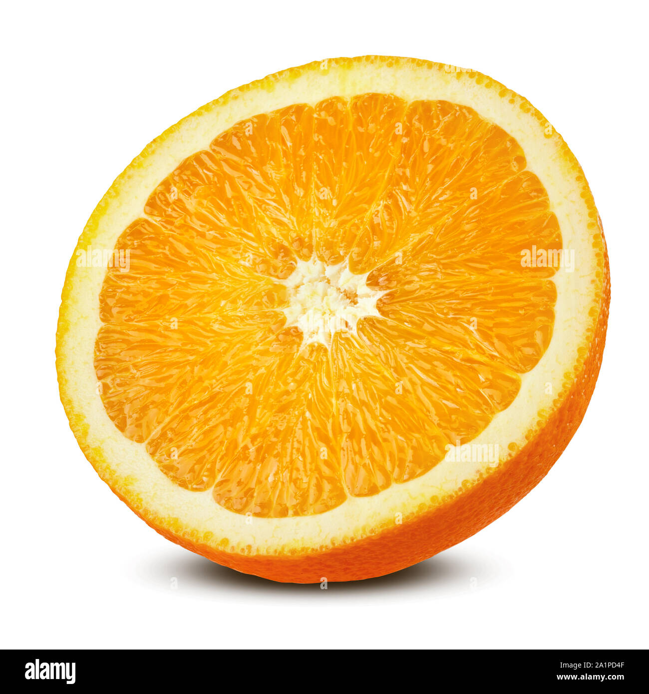 half an orange on a white background, isolated. file contains clipping ...