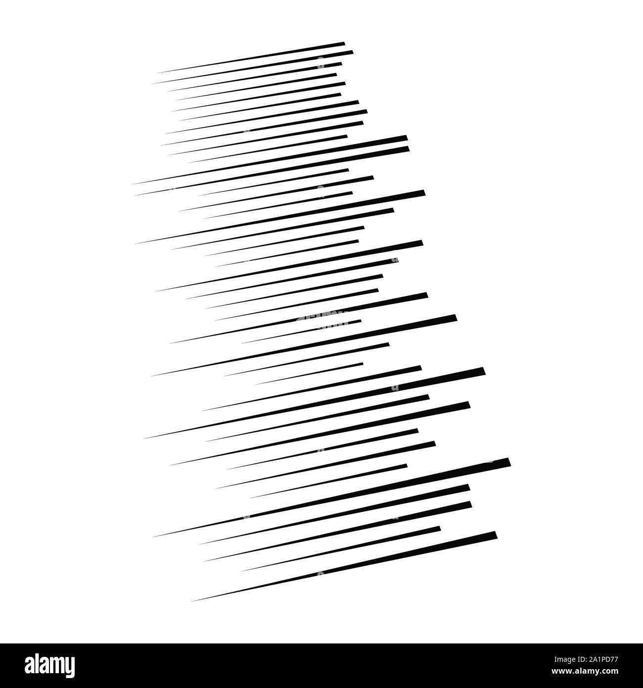 Random lines element. Random horizontal lines. Irregular straight ...