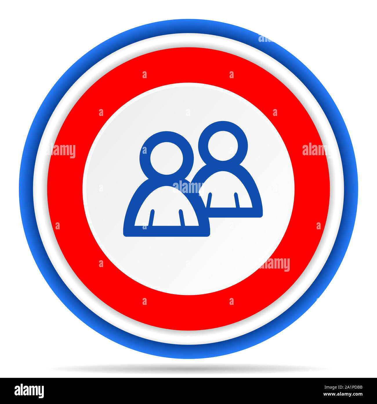 Blog round icon, red, blue and white french design illustration for web ...