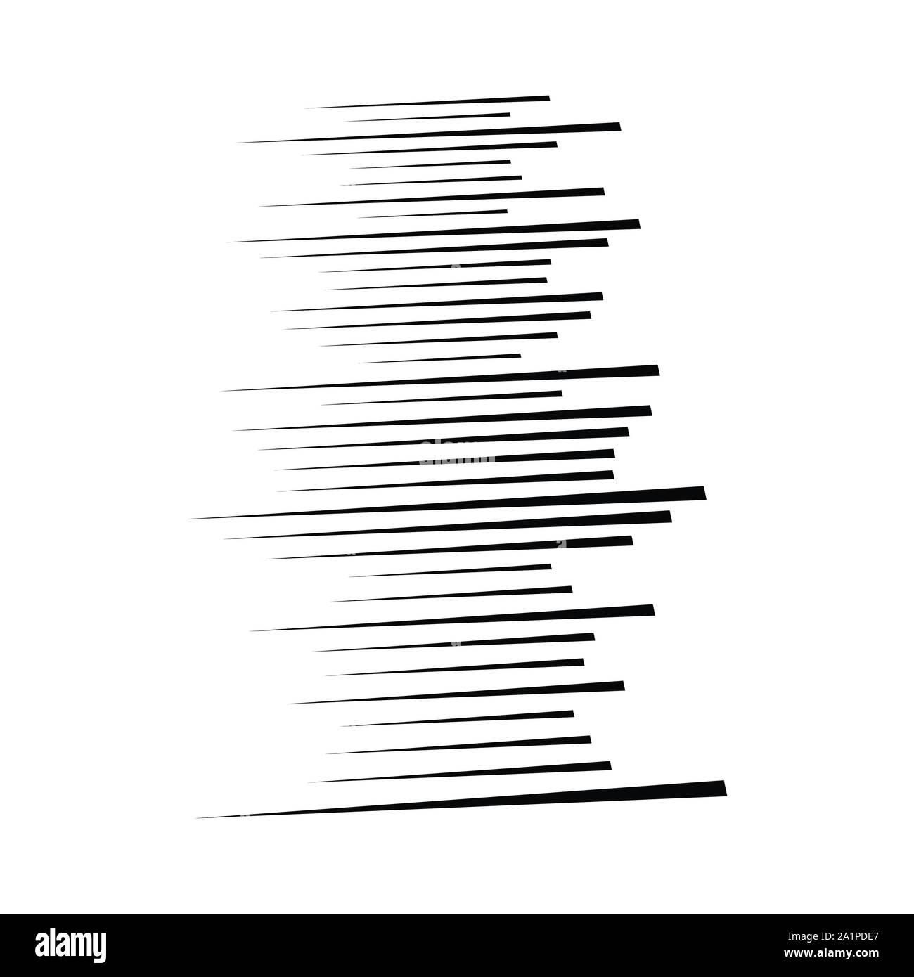 Random lines element. Random horizontal lines. Irregular straight ...
