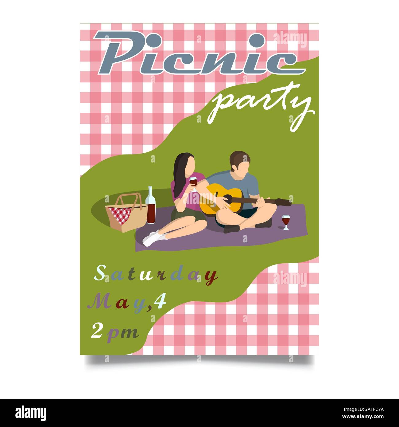 Retro illustration picnic hi-res stock photography and images - Alamy