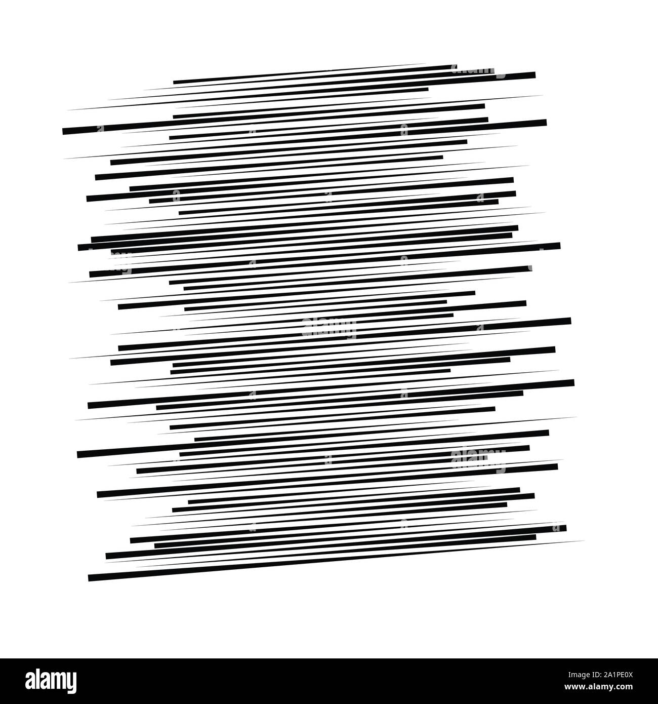 Random lines element. Random horizontal lines. Irregular straight ...