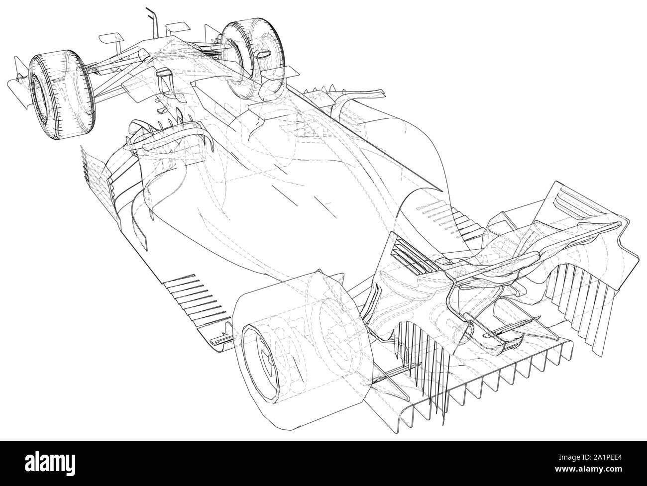 Racing car. Wire-frame. EPS10 format. Vector rendering of 3d Stock ...