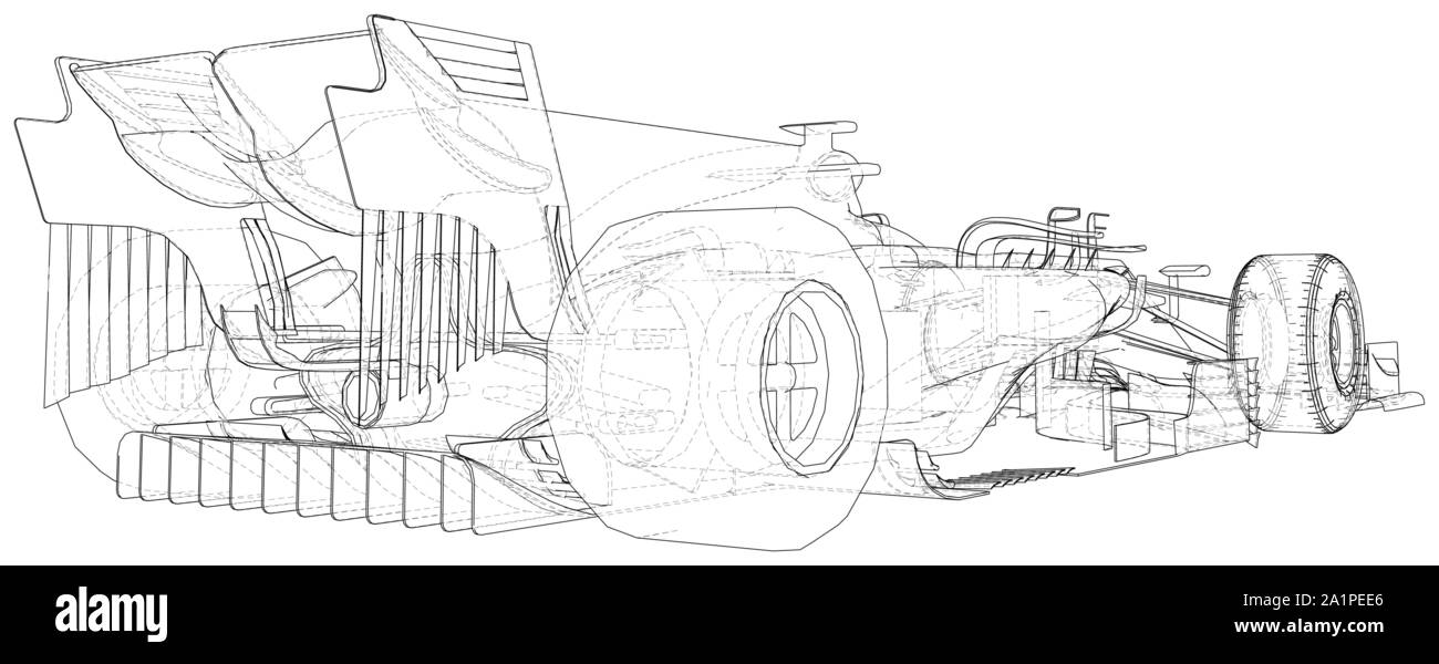 Race car. Wire-frame. EPS10 format. Vector created of 3d Stock Vector ...