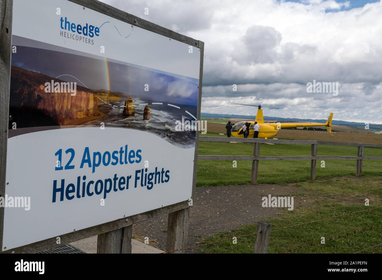 Twelve Apostles heliport in Princetown, a coastal village facing the ...