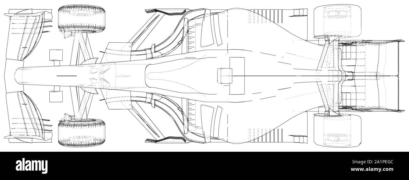 Racing car. Wire-frame. EPS10 format. Vector rendering of 3d Stock ...