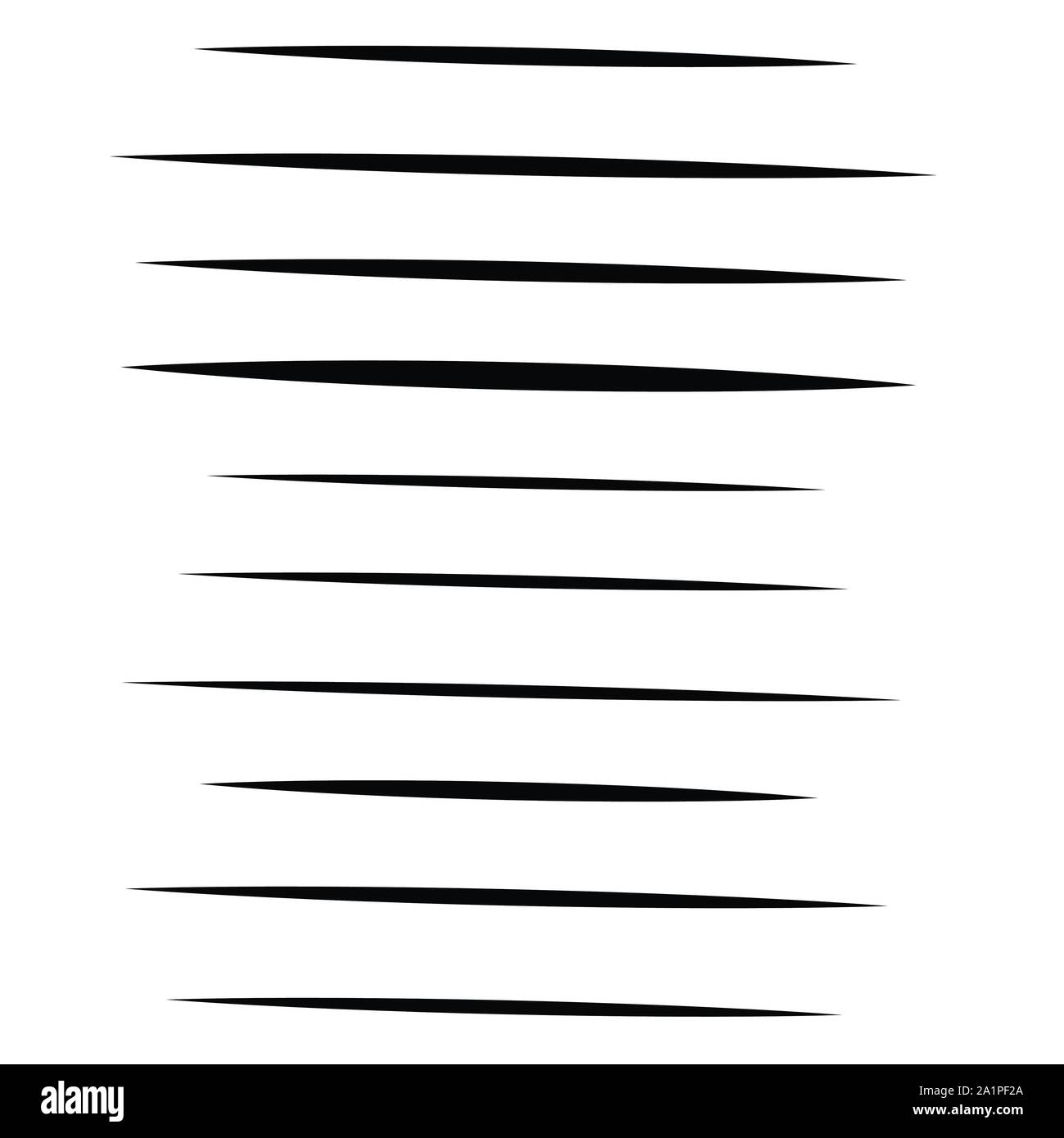 Random lines element. Random horizontal lines. Irregular straight ...
