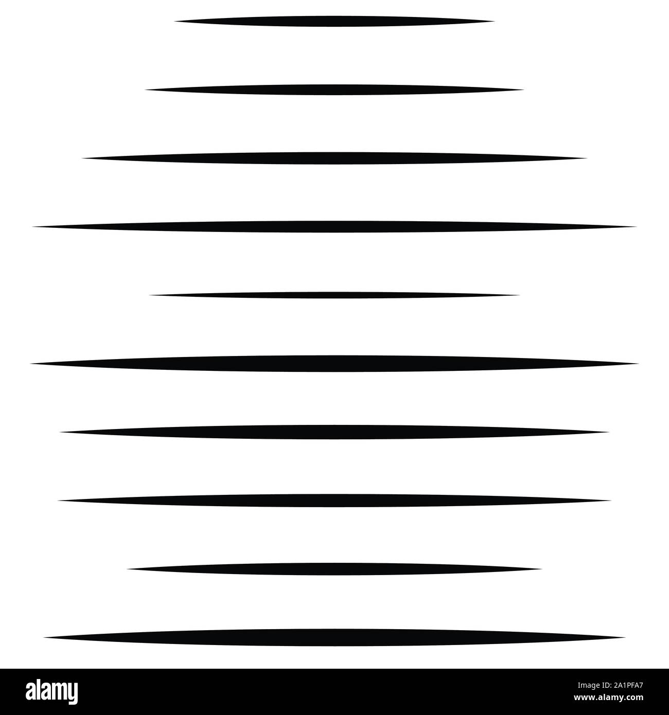 Random lines element. Random horizontal lines. Irregular straight ...