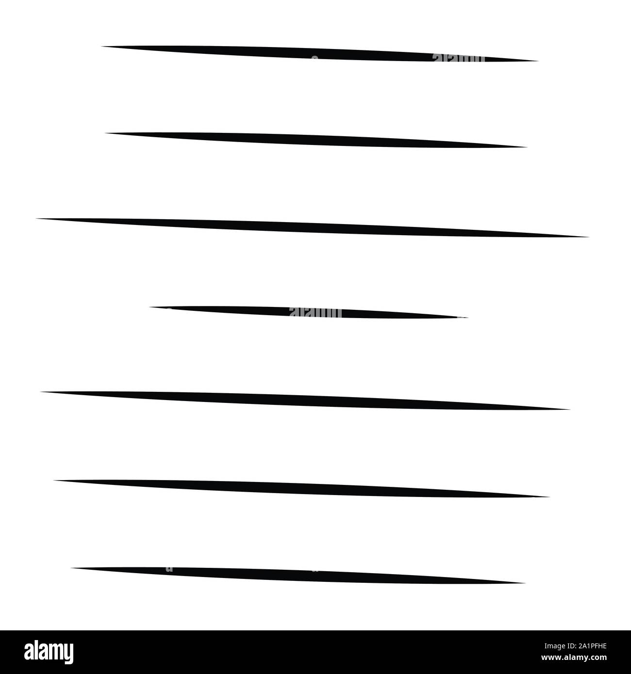 Random lines element. Random horizontal lines. Irregular straight ...