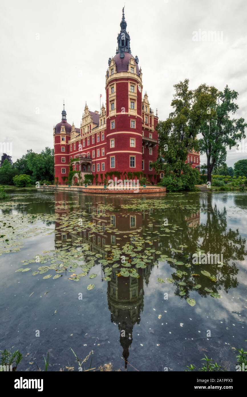 historic muskau castle of pueckler in saxony germany, unesco Stock ...