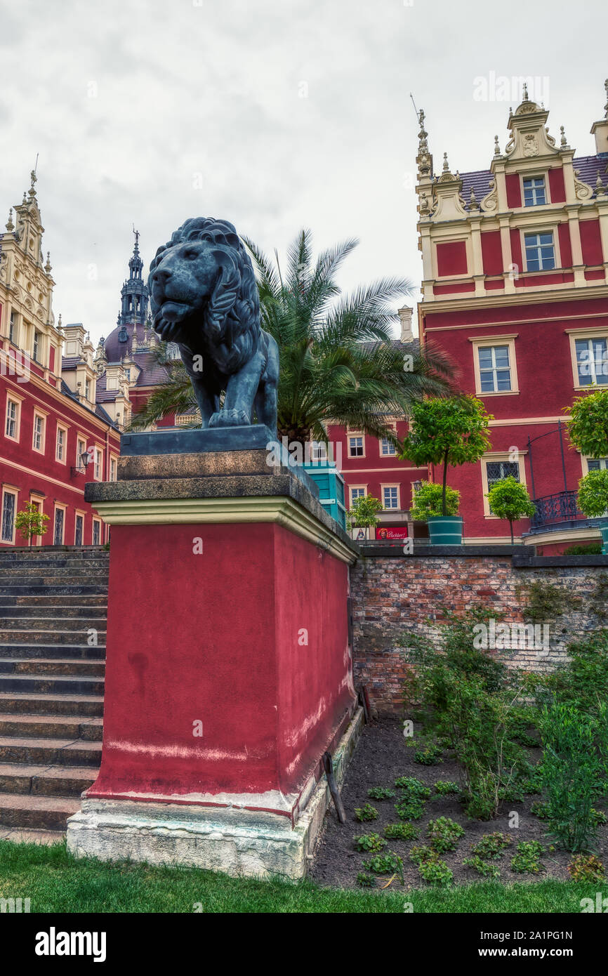 historic muskau castle of pueckler in saxony germany, unesco Stock ...