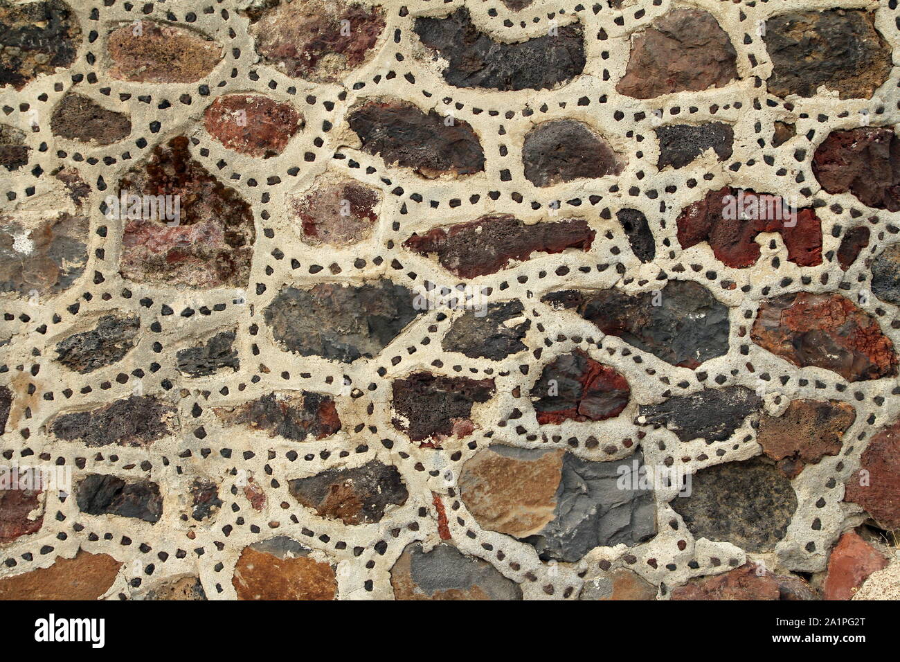 Texture of a mexican brickwork in Teotihuacan, Mexico Stock Photo - Alamy
