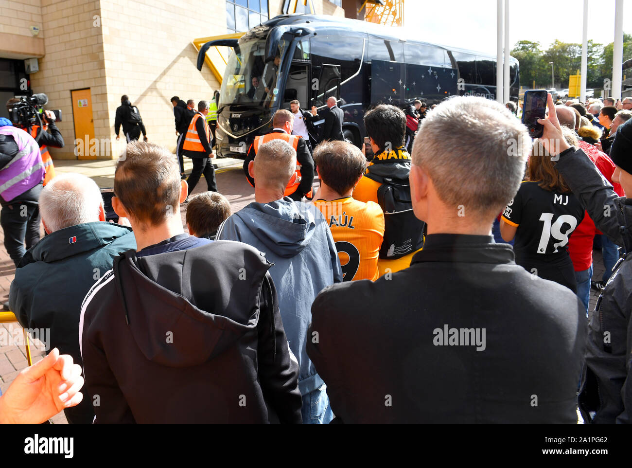 Wolverhampton Wanderers fans await the arrival of the players ahead of ...