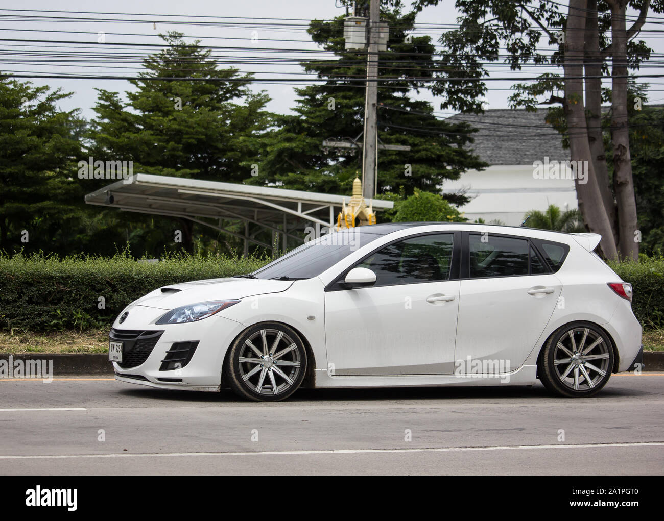 Stanced White Mazda 3