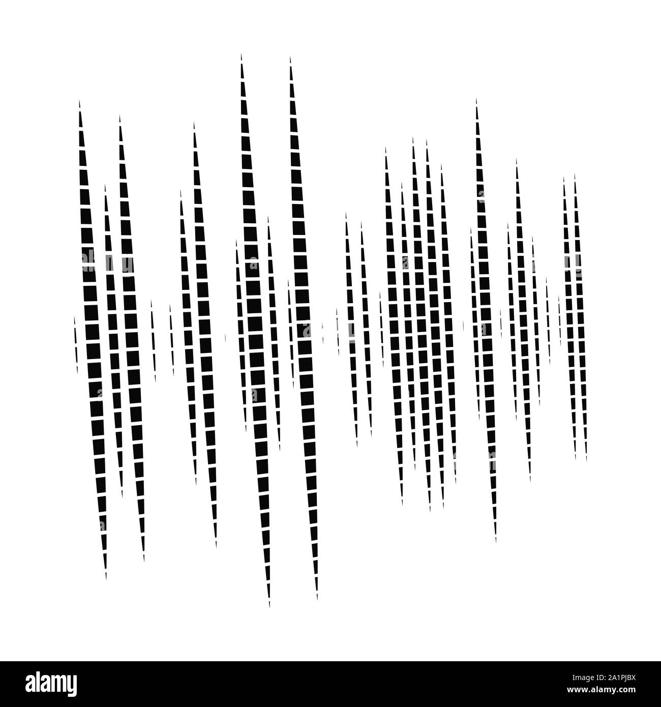 Dynamic lines pattern. Stripes half-tone element. Dashed, segments ...