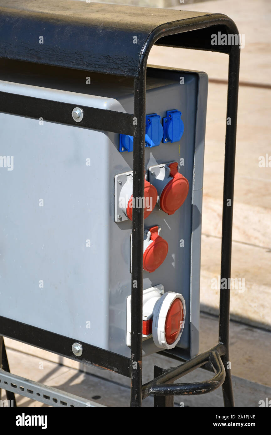 Power outlets on the street outdoors Stock Photo - Alamy