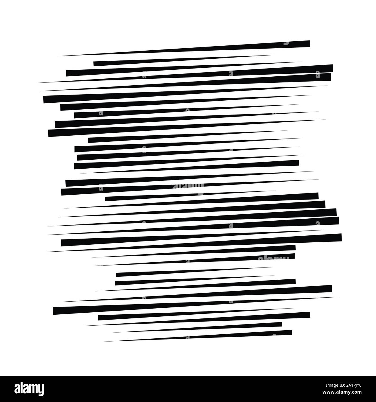 Random lines element. Random horizontal lines. Irregular straight ...