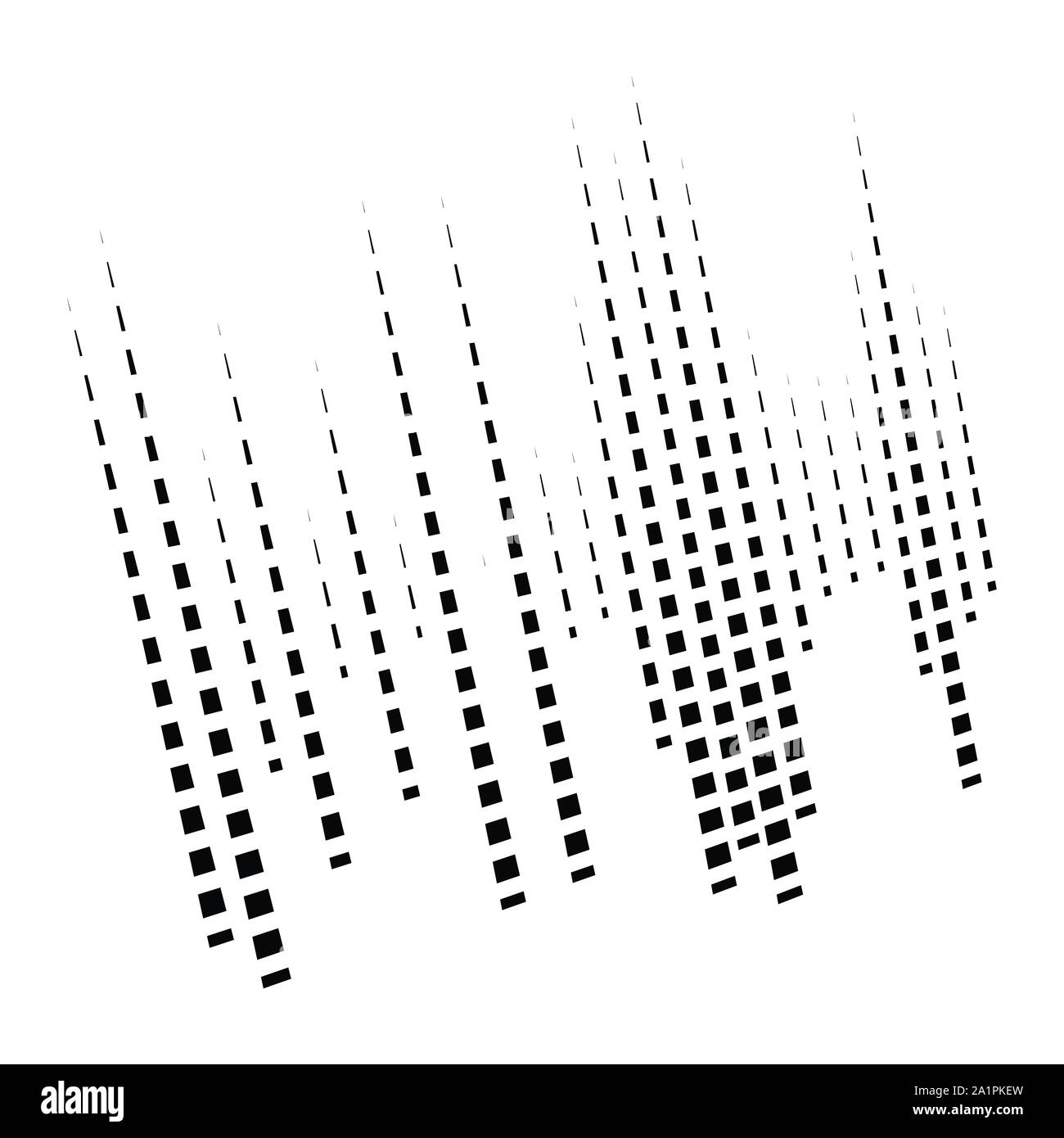 Dynamic lines pattern. Stripes half-tone element. Dashed, segments ...
