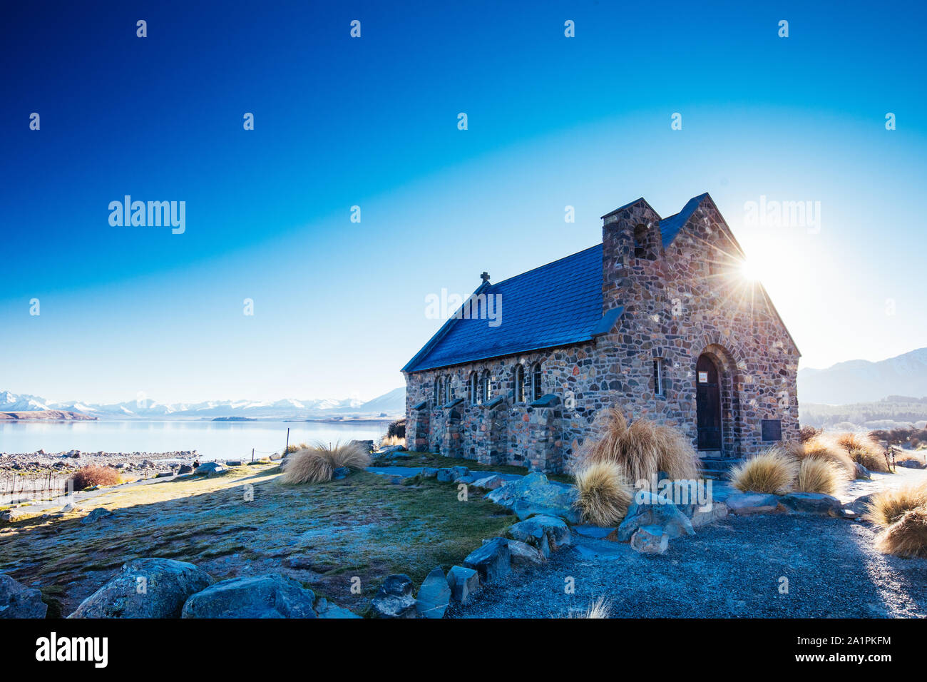 Church of the Good Shepherd Sunrise in New Zealand Stock Photo - Alamy