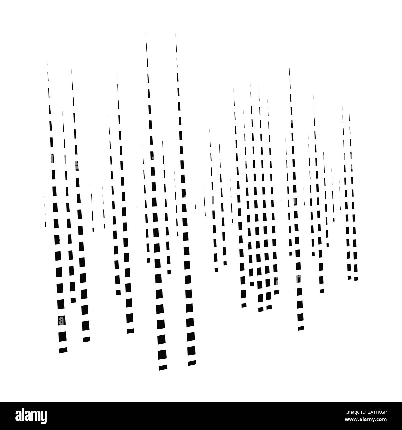 Dynamic lines pattern. Stripes half-tone element. Dashed, segments ...
