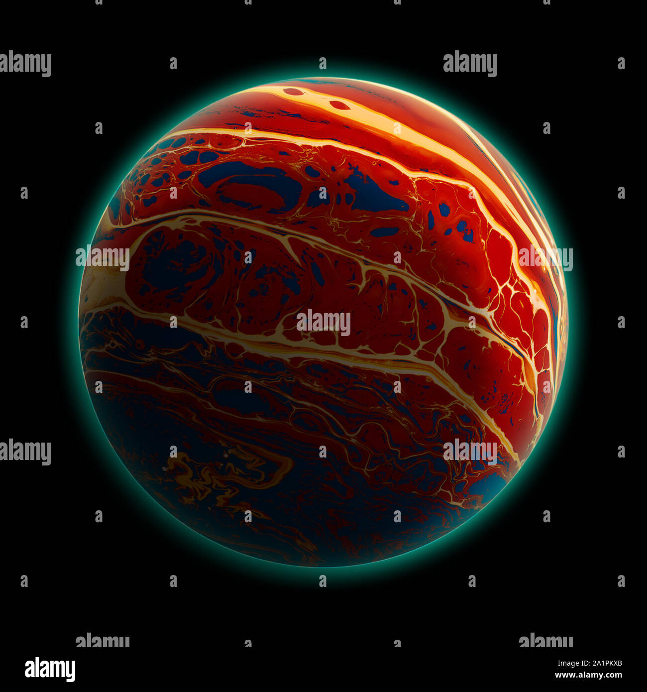 Abstract alien planet detailed design, 3d illustration Stock Photo - Alamy