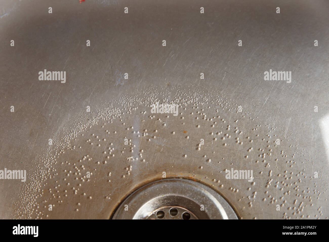 Dirty sink drain with leftover food. Stainless steel sink Stock Photo ...