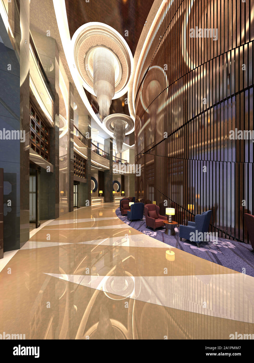 3d render of building reception lobby Stock Photo - Alamy
