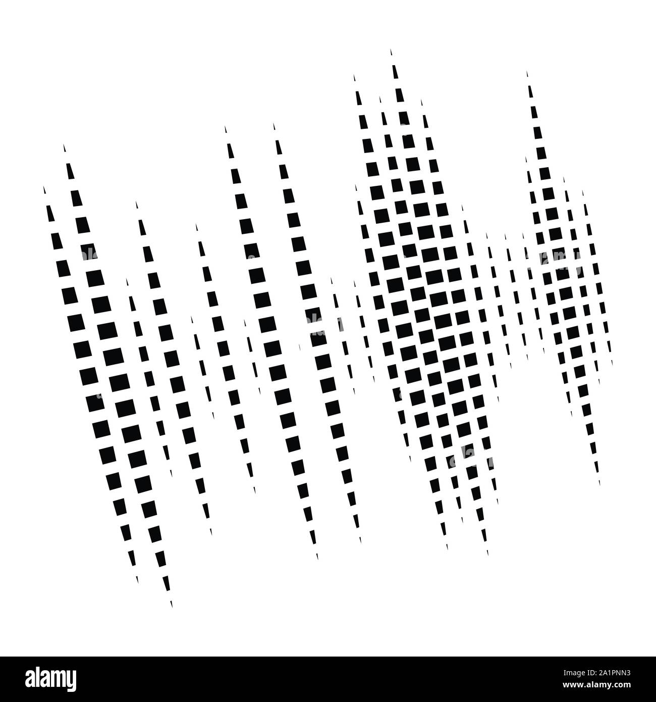 Dynamic lines pattern. Stripes half-tone element. Dashed, segments ...