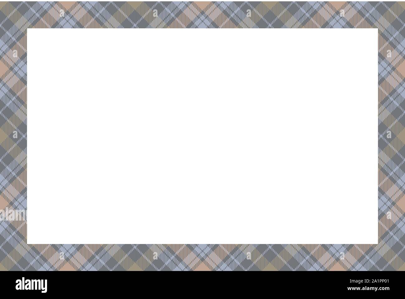 Vintage frame vector. Scottish border pattern retro style. Beauty empty ...