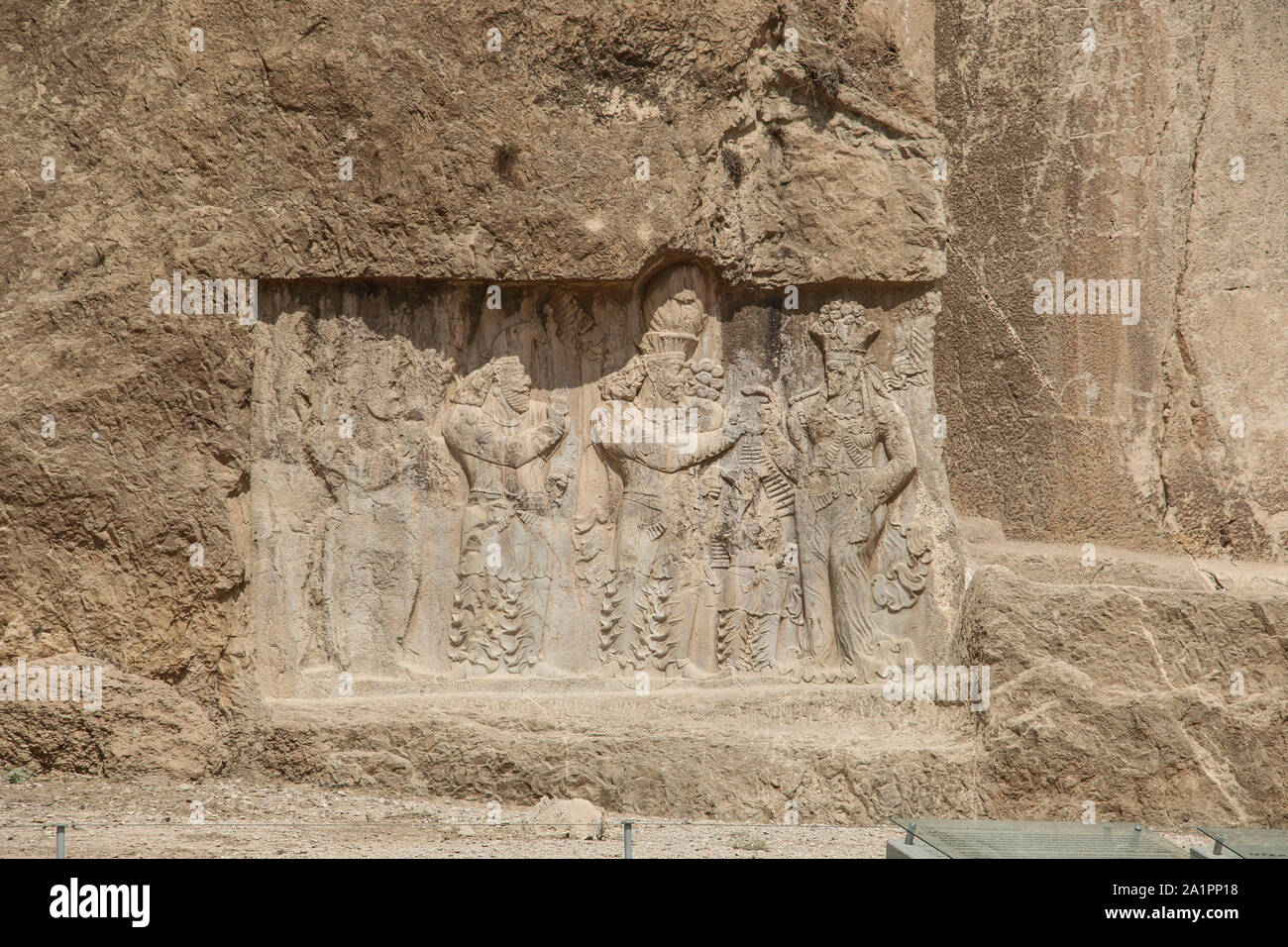Famous carving (bas-reliefs )from necropolis Naqsh-e Rustam, Iran Stock ...