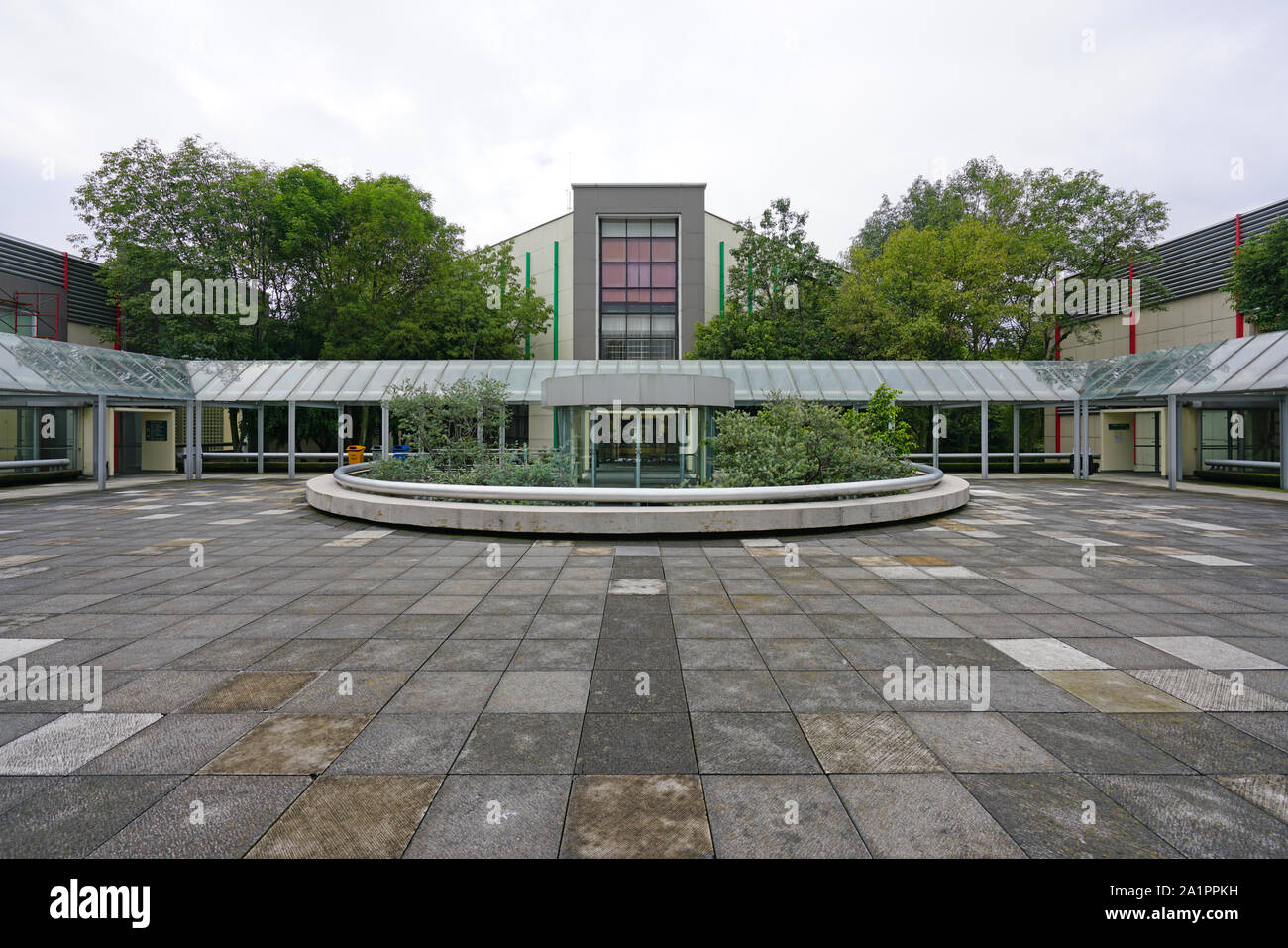 MEXICO CITY, MEXICO- 9 SEP 2017- View of the campus of the Instituto ...