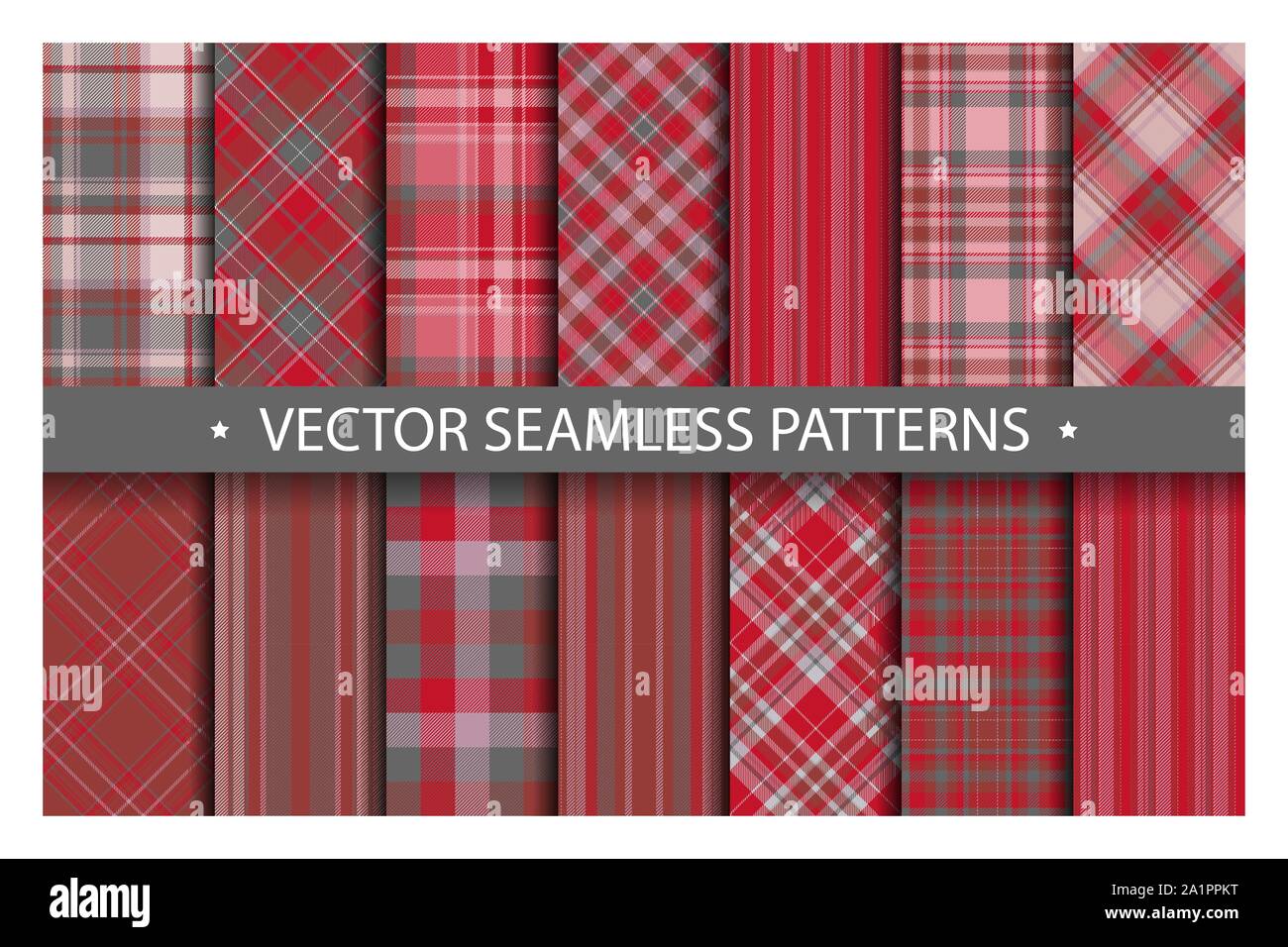 Set plaid pattern seamless. Tartan patterns fabric texture. Checkered ...