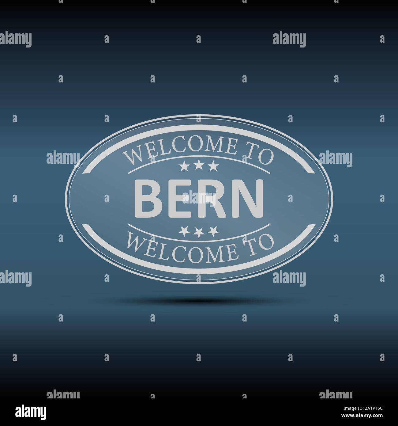 Welcome to bern switzerland white modern label on a blue Background ...