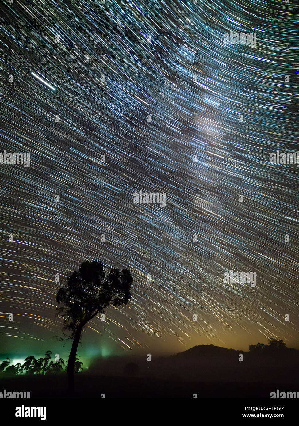 Light trails over Forrest, Victoria, Australia Stock Photo - Alamy