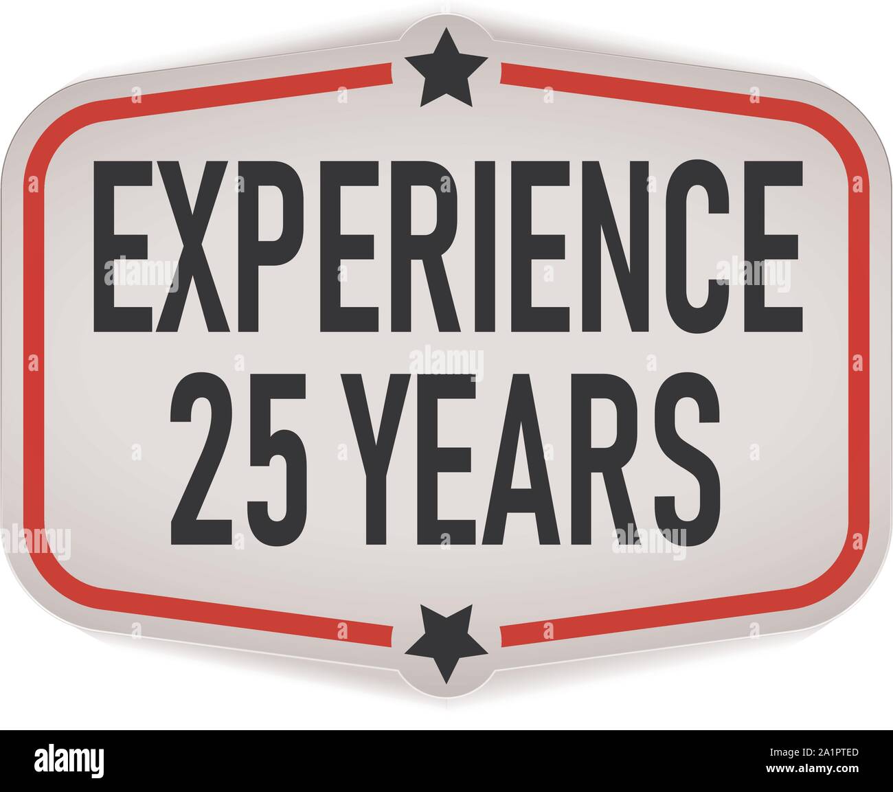 25 YEARS EXPERIENCEOval sticker paper label vector o a white background ...