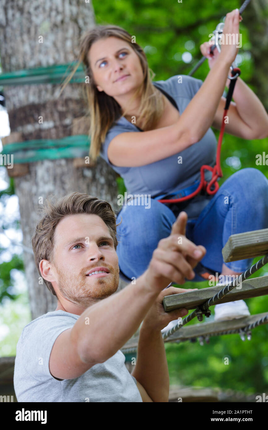 Couple fun climb hi-res stock photography and images - Alamy