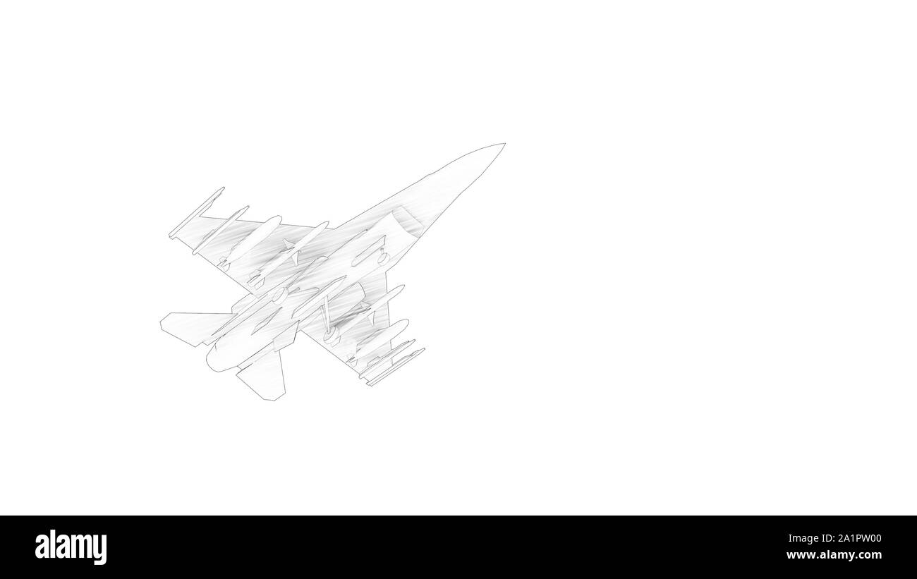 3d rendering of multiple view of a fighter jet isolated in white ...