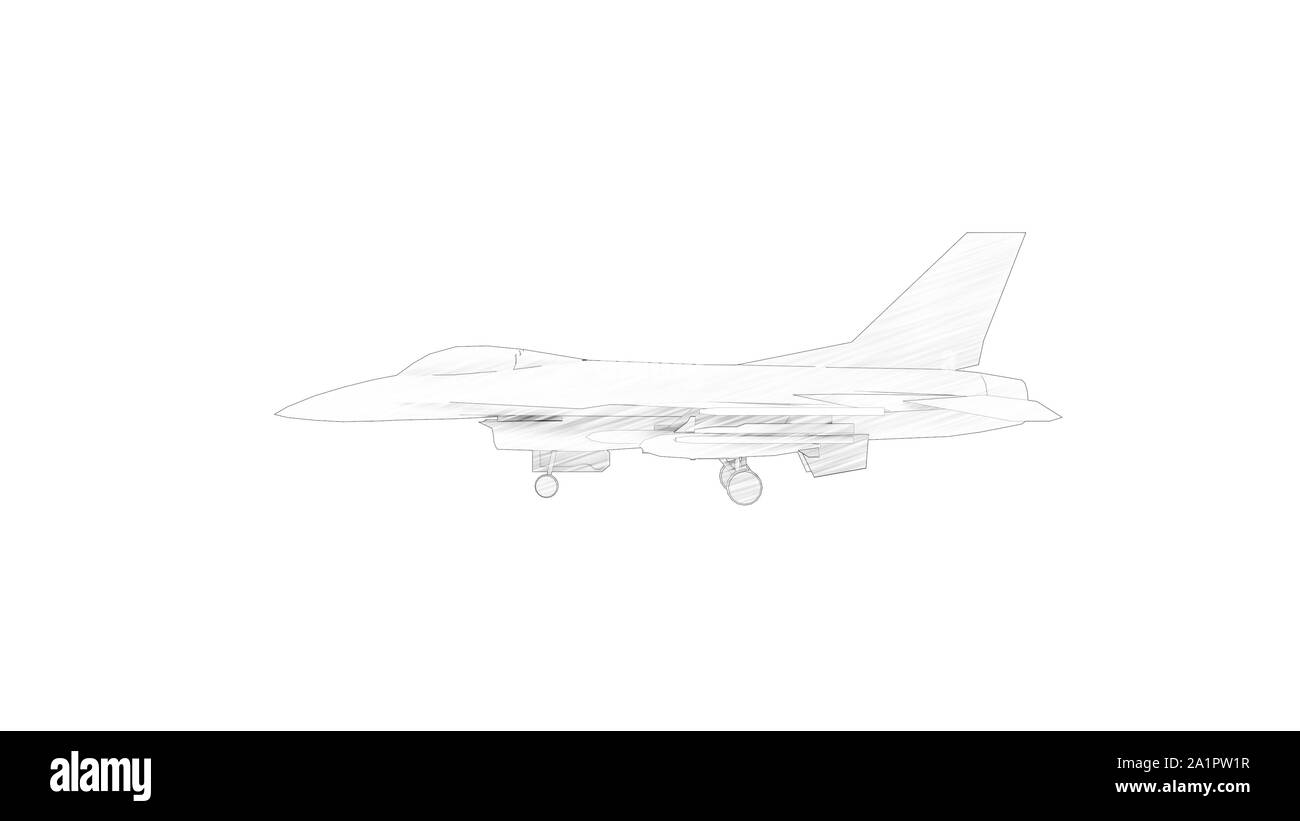 3d rendering of multiple view of a fighter jet isolated in white ...
