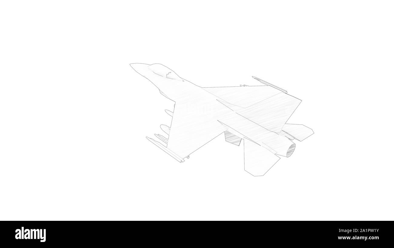 3d rendering of multiple view of a fighter jet isolated in white ...