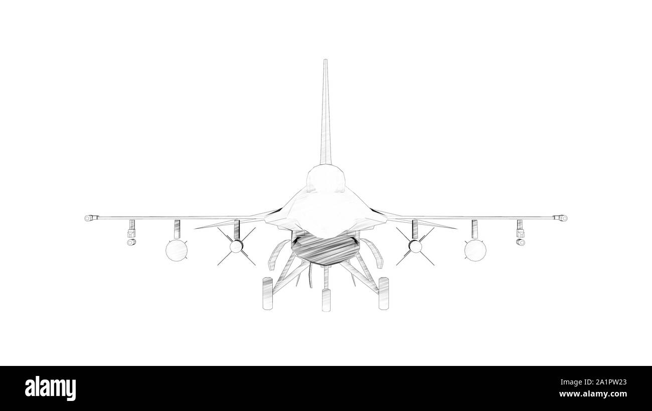 3d rendering of multiple view of a fighter jet isolated in white ...