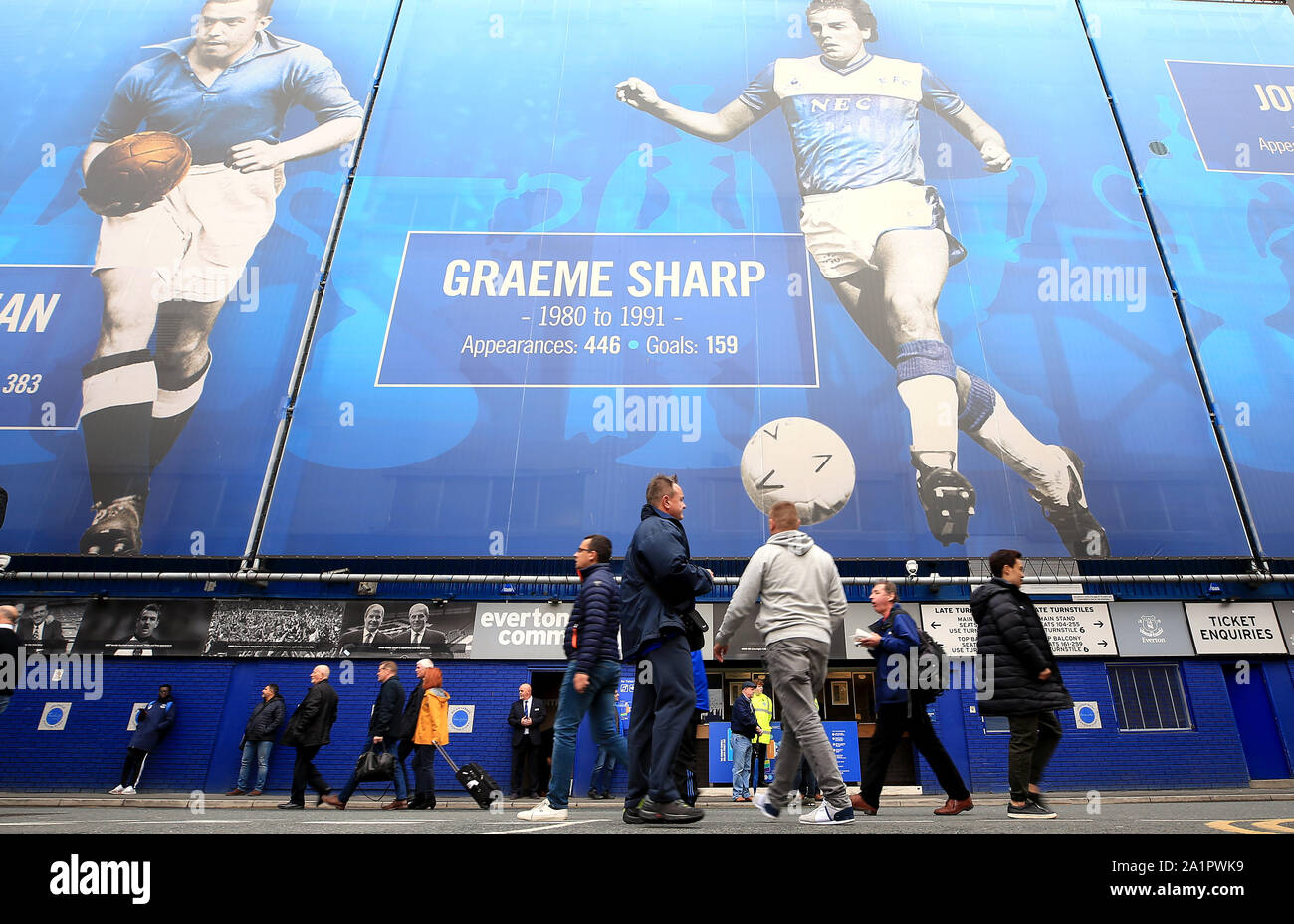 Fans arriving at the ground before the Premier League match at Goodison ...